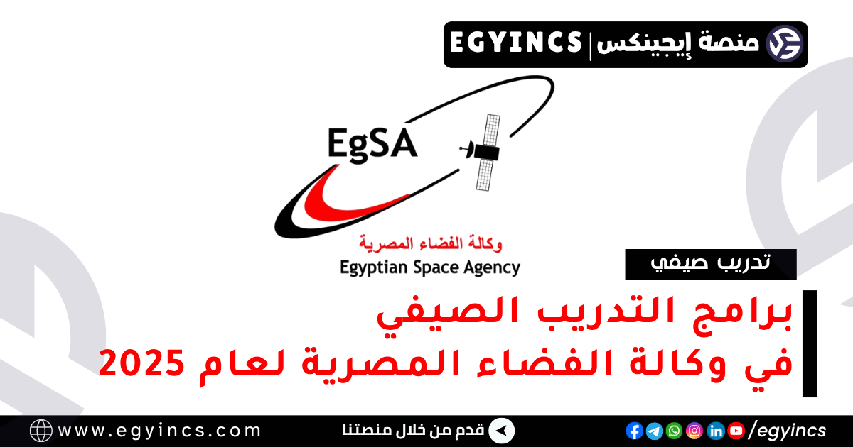 برامج التدريب الصيفي في وكالة الفضاء المصرية لعام 2025 EgSA-Egyptian ...